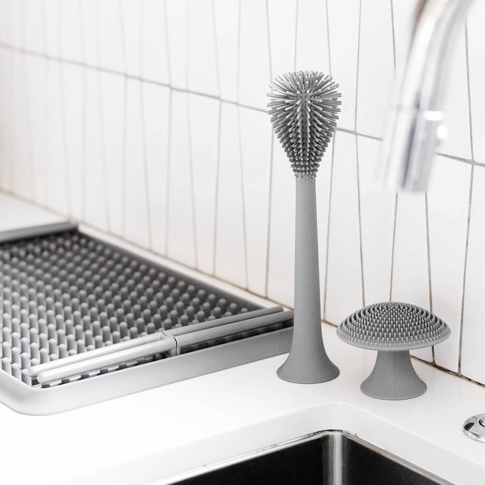 Cleaning Bundle by ezpz | Silicone Sponge, Bottle Brush & Drying Rack